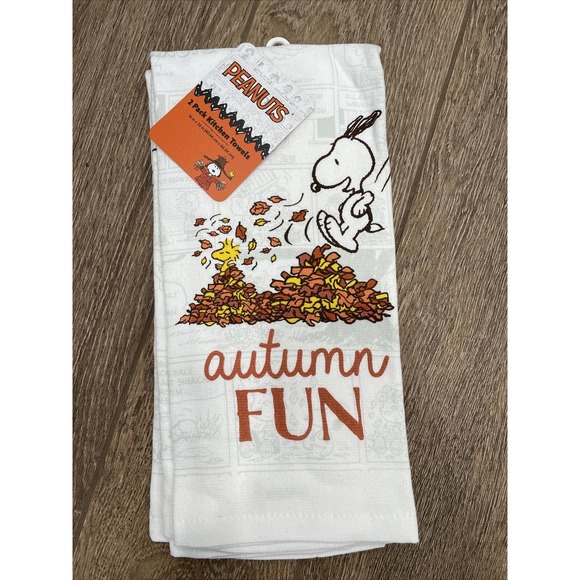 Peanuts | Kitchen | Autumn Fun Set 2 Peanuts Snoopy Jumping Leaves Fall ...